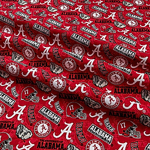 NCAA Alabama Crimson Tide 1178 Tone on Tone Red/White/Gray/Black, Fabric by the Yard