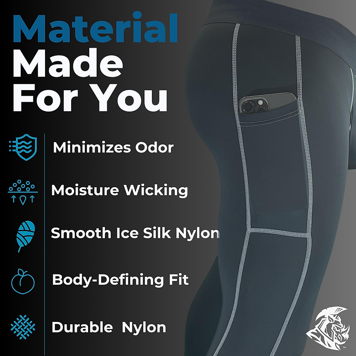 Real Men Pouch Running Tights Legging Medium D Pouch Nylon 1 Pk Black