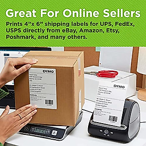 DYMO LabelWriter 5XL Direct Thermal Label Printer with USB and Ethernet Connectivity, Black - Monochrome, 62 Labels Per Minute, 300 dpi, 4 x 6