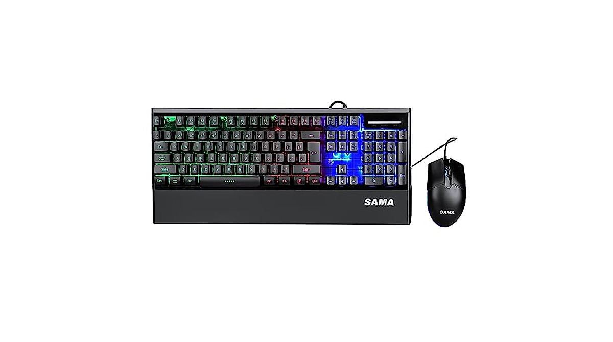 SAMA HJ9525 RGB Gaming Mechanical Keyboard and Mouse Set Wired 108 Keys ...
