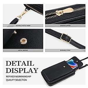 Crossbody Bag Small Ladies Bag Mobile Wallet with Multiple Credit Card Holders Made of PU Leather with Multiple Pockets