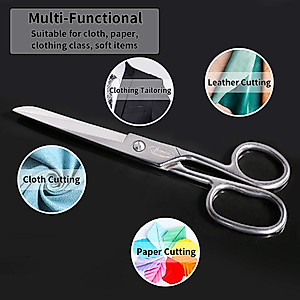 Newness Fabric Scissors, Heavy Duty All Metal Stainless Steel Craft Scissors, Multi-Purpose Professional Sharp Shears for Tailor Dressmaker Craft Cutting Cloth Leather Canvas Denim Paper, 6.5 Inch