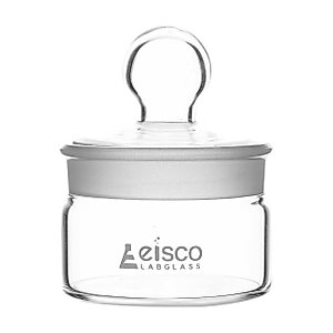EISCO Weighing Bottle, Low Form, 20ml Capacity, Borosilicate Glass with Interchangeable Ground Stopper