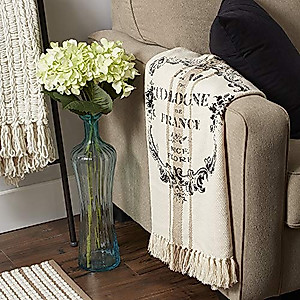 DII French Country Printed Woven Throw, 50x60, French Grain Sack