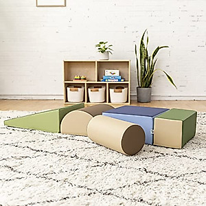 ECR4Kids SoftZone Climb and Crawl Playset, Building Blocks, Earthtone, 5-Piece