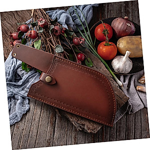 Wide Knives Protector Kitchen Leather Case Meat Cleaver Leather Blade Cover Kitchen Cleaver Sleeve Pocket Protector Holder Leather Storage Covers Home Supply