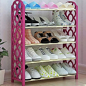 DINGZZ 5 Tiers Small Shoes Rack Board Shoe Tower Free Standing Shoes Storage Organizer Waterproof Shoe Shelf Sturdy Shoe Holder Closet Special (Color : D)