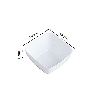 BalsaCircle 90 pcs 2 oz White Plastic Mini Bowls - Disposable Wedding Party Catering Tableware