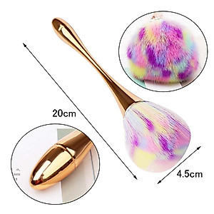 Large Mineral Powder Brush, Soft Fluffy Blush Brush, Bronzer Kabuki Makeup Brush, Nail Brush, Professional Loose Setting Powder Brush for Daily Makeup (Colorful)