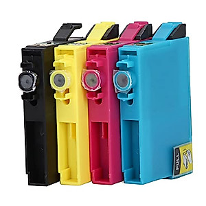 Fafeicy 4 Color PP Printer Ink Cartridges No Leakage Ink Cartridge Replacement T1251 T1252 T1253 T1254