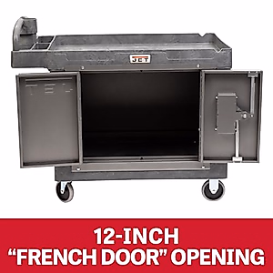 JET PUC-4325 Resin Utility Cart with JT1-125 LOAD-N-LOCK Security System