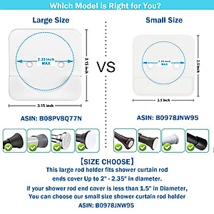 CANRAY Adhesive Shower Curtain Rod Tension Holder | Shower Rod Mount Retainer for Wall | No Drilling | Stick On | 2 Pack, White (Shower Curtain Rod Not Included)