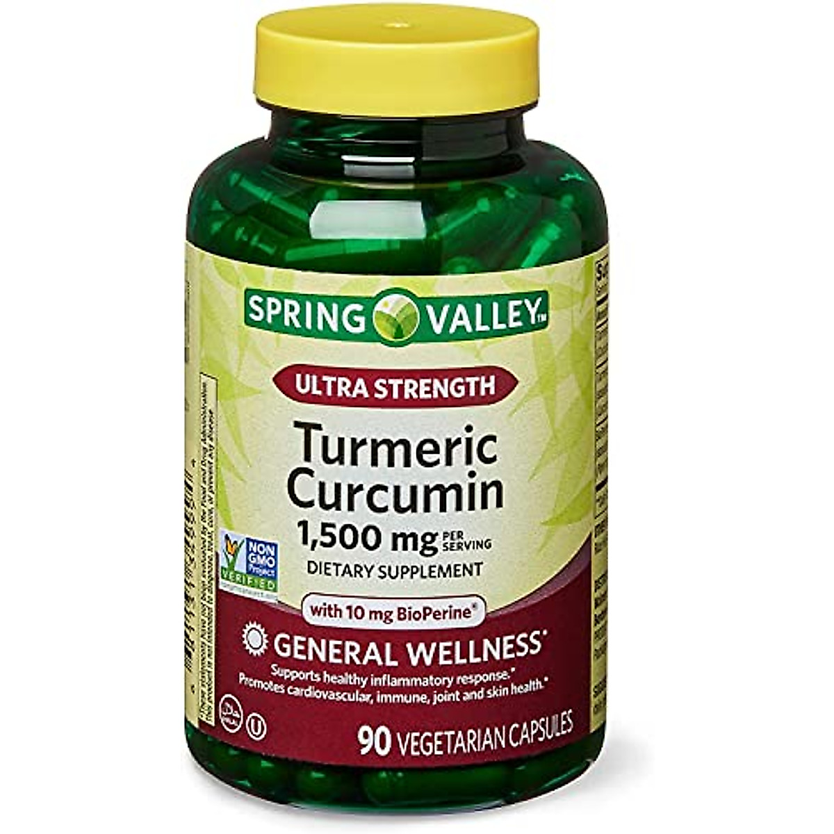 Spring Valley Ultra-Strength Turmeric Curcumin 1,500mg 90 Capsules + Your Vitamin Guide©