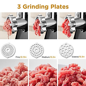 AAOBOSI Meat Grinder Electric, [3000W Max] Meat Grinder Heavy Duty with 2 Stainless Steel Blades & 4 Grinding Plates, Sausage Maker & Kibbe Kit for Home Kitchen & Commercial Using