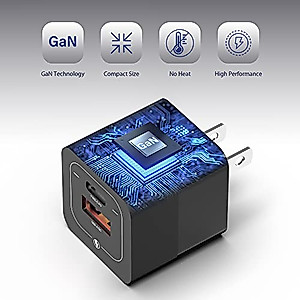 IXTECH USB C Charger, 33W 2 Ports USB Wall GaN Fast Charger Block, Fast Charging Block, Usbc Plug Power Supply, Portable USB C Block Fast Charging Plug, All Phones and Tablets Compatible with 33W