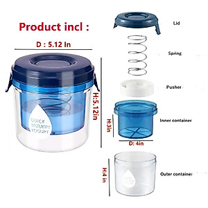 Generic Greek Yogurt Strainer with Lid.Yogurt Filter with Ultra Fine Mesh,to Makes small batches(450g) of Thick Creamy Greek or Coconut Yogurt, 5.12*5.12*5.12inch, Clear and bule