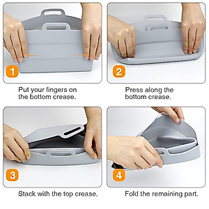 ChefAid Slow Cooker Divider Liners with Handle, 100% Silicone Reusable Slow Cooker Liners Compatible with 6-8 Quart Oval or Round Slow Cooker, Fits 7 Quart Crockpot Liners (Grey, 2 Pack)