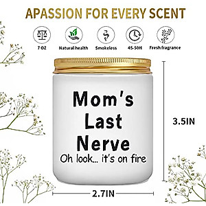 Candles Gifts for Mom, Mothers Day Gifts for Mom from Daughter Son, Funny Unique Relaxing Birthday Gifts for Mom, Lavender Scented Frosted Glass Jar Soy Wax Candles, 7oz