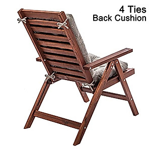 MOIRIG Rocking Chair Cushion, Chair Cushions and Pads for Home and Kitchen, Indoor Back and Seat Cushion for Desk Chair, Dining Chairs and Office Chair (Grey, Flannel 1)