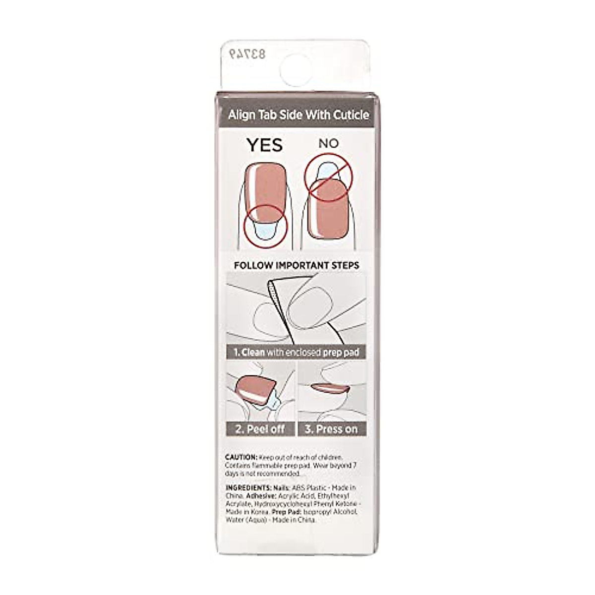 KISS imPRESS Color Press-On Nails, Gel Nail Kit, PureFit Technology, Short Length, Sandbox, Polish-Free Solid Color Manicure, Includes Prep Pad, Mini Nail File, Cuticle Stick, 30 Fake Nails