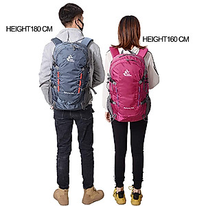 Bseash 40L Waterproof Hiking Camping Backpack,Outdoor Sport Lightweight Daypack Travel Bag for Mountaineering Skiing Climbing Cycling (Black)