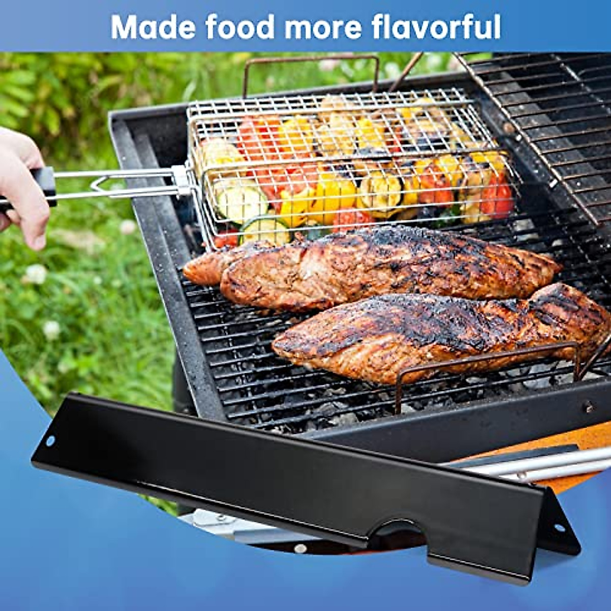 OTAMECE Heat Shield Gas Grill Replacement Parts for Weber Genesis II 200 Series E210 S210 LX E240 LX S240, Set of 2+3 Pack Flavorizer Bars