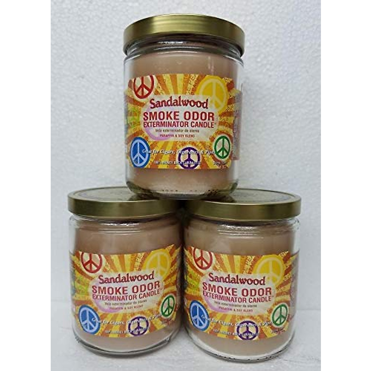 Smoke Odor Exterminator 13 oz Jar Candles Sandalwood (3)