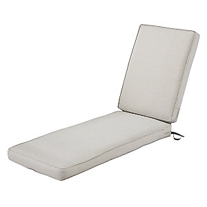 Classic Accessories Montlake FadeSafe Water-Resistant 72 x 21 x 3 Inch Outdoor Chaise Lounge Cushion, Patio Furniture Cushion, Heather Grey, Chaise Lounge Cushions Outdoor, Lounge Chair Cushion