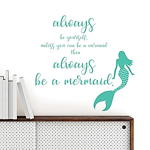 WallPops DWPQ2384 Always be a Mermaid Wall Quote, Green