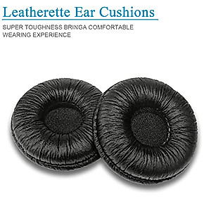 Bingle Replacement Earpads Leatherette Spare Ear Cushions Compatible with Plantronics Supra Plus Encore and H251 H251N H261 H261N H351 H351N H361 H361N Office Telephone Headsets (4 Pack)(BEC-LTH4)