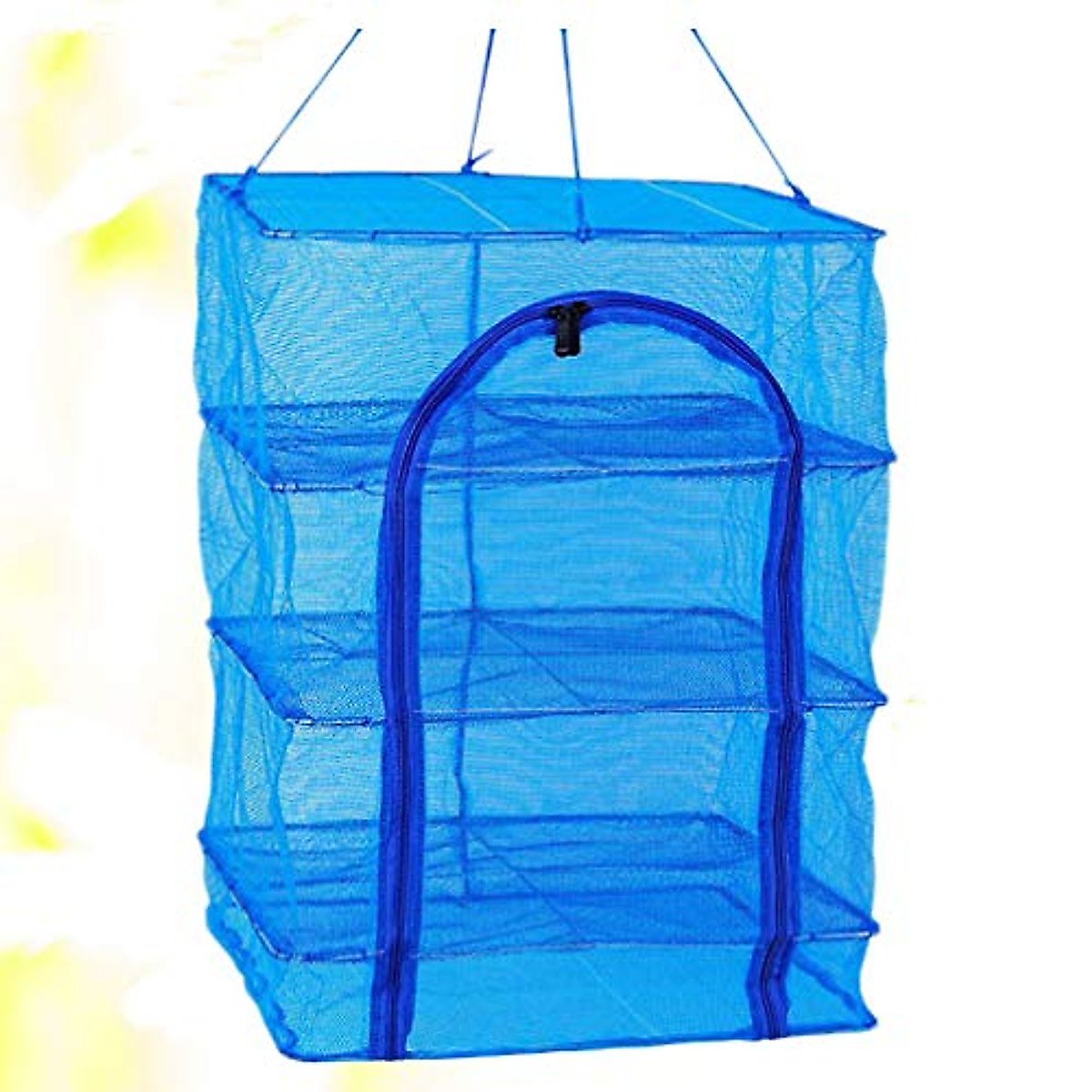 WINOMO House Plants Foldable Drying Net, Dry Rack Hanging Basket, 4 Layers Fish Drying Net, Folding Mesh Hanging Net Rack for Vegetable Dishes Making Drying Rack Clothing