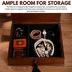 Arolly Romeo Memory Keepsake Box Organizer with Mahogany Wood Finish - Large Personal Storage Box with Locking Lid | Wooden Memory Box Gift for Anniversary, Wedding, Valentine, Birthday