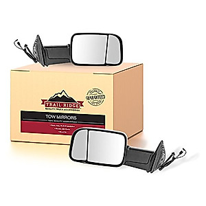 Trail Ridge Tow Mirror Power Folding Heated Signal Puddle Black Pair Set for Ram