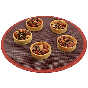 Bluedrop Round Silicone Baking Mats and Perforated Baking Sheet Sets For Toaster Oven Liners Pizza Tarlets Bread Cooking Sheets Air Fryer Non Stick Baking Mats Pack of 2