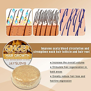 CROOT Ginger Regrowth Shampoo Soap Bar, 2PCS, For Thinning And Hair Loss, Balances Oily Scalp, Increases Volume & Restores Nutrients To Hair Follicles