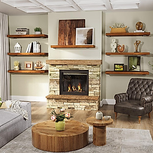 Goovilla Shelf Bracket, Heavy Duty Floating Shelf Brackets 6 inch Long, 6 Pack Brackets for Shelves, Black Coated Metal Wall Shelf Support Brackets with 1/5 Inch Thick and 160 lb. Load Capacity