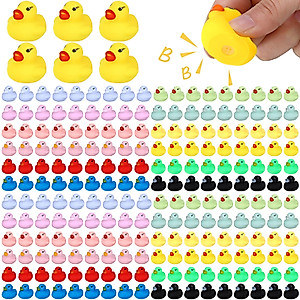 600 Pieces Mini Rubber Duck in Bulk Bath Toys Set Bulk Mini Colorful Ducks Baby Shower Toy Birthday Party Decorations Favors Gift Classroom Summer Beach Pool Activity Carnival Game