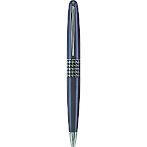 PILOT MR Retro Pop Collection Ballpoint Pen in Gift Box, Gray Barrel with Houndstooth Accent, Medium Point Stainless Steel Nib, Refillable Black Ink (91425)