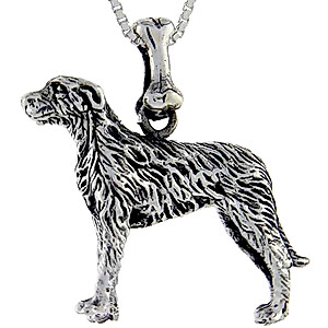 Sterling Silver Irish Wolfhound Dog Pendant ©