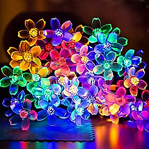 Fairy Lights Christmas Flower String Lights 100LED 8 Flash Modes Cherry Blossom Light Waterproof Outdoor Decoration for Camping, Garden Fence, Tree, Birthday, Wedding Party, Bedroom