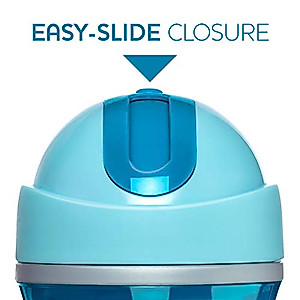 Chicco Insulated Flip-Top Straw Spill Free Baby Sippy Cup, 12 Months+, Blue/Teal, 9 Ounce (Pack of 2)