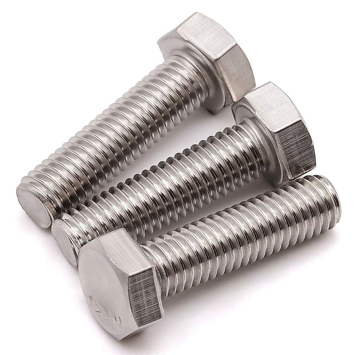 1/2-13 x 1 (8 PCS) Stainless Steel Hex Bolts, Hex Head Screws, Full Thread, Coarse Thread, Plain Finish, Machine Thread, Stainless Steel 304 (18-8)