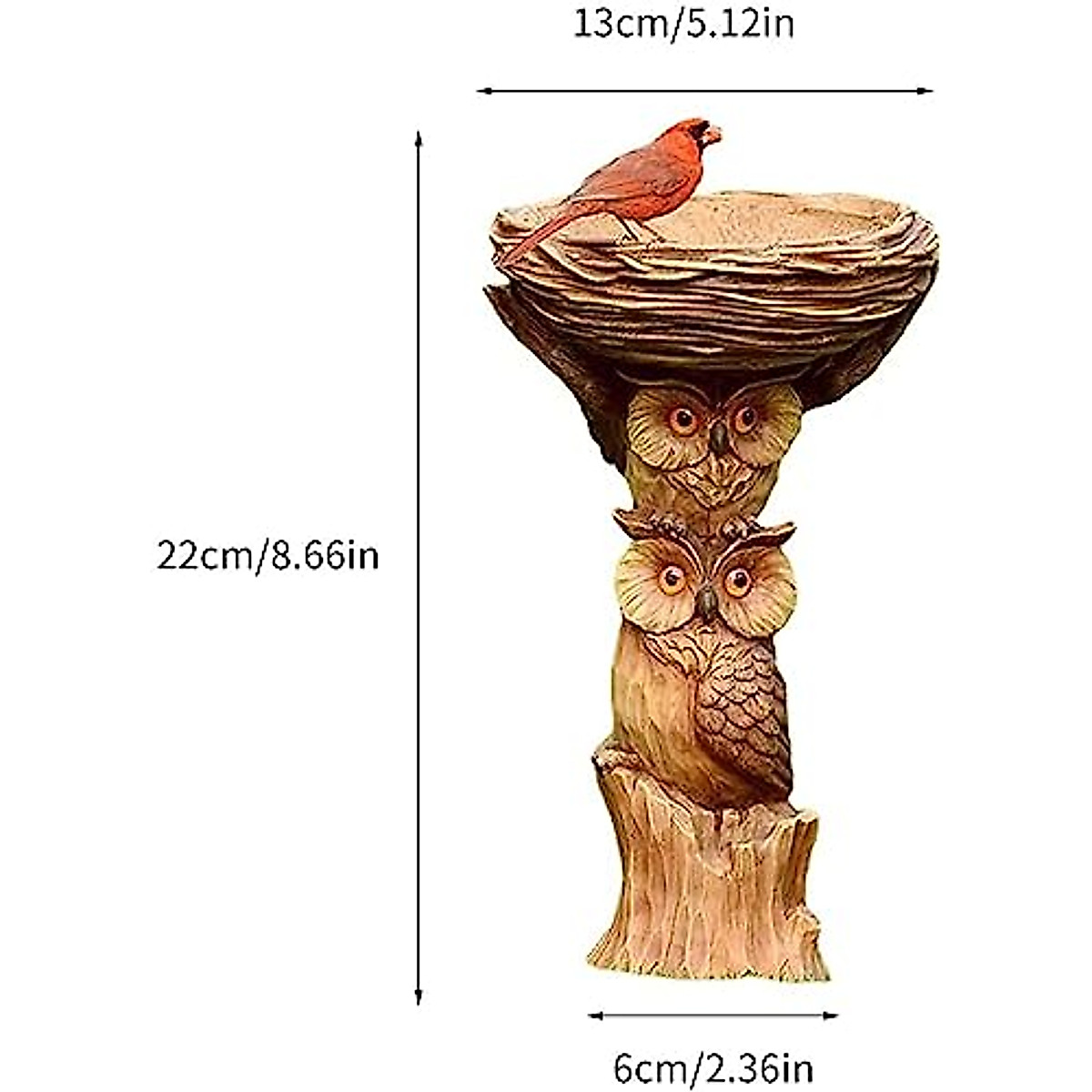 EDMISU 8” Bird Bath Feeder for Outdoors Resin Bird Feeder and Birdbath Bowls for Patio Lawn Garden Wild Bird Feeder Bath Small Garden Status Yard Decorations
