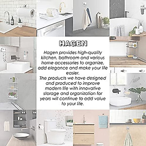 Hagen Door Hanger, Bath Door Hook, Hanging Coats, Hats, Robes, Towels, No Drill Screwless Installation, Modern Style (Twin Hanger)