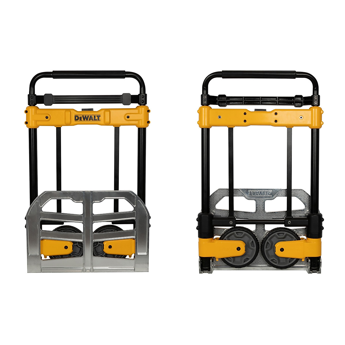 DEWALT Folding Hand Truck and Moving Dolly, 420-lb Capacity Utility Cart, Heavy-Duty Steel Frame, Telescoping Handle, Flat-Free 7-inch Wheels
