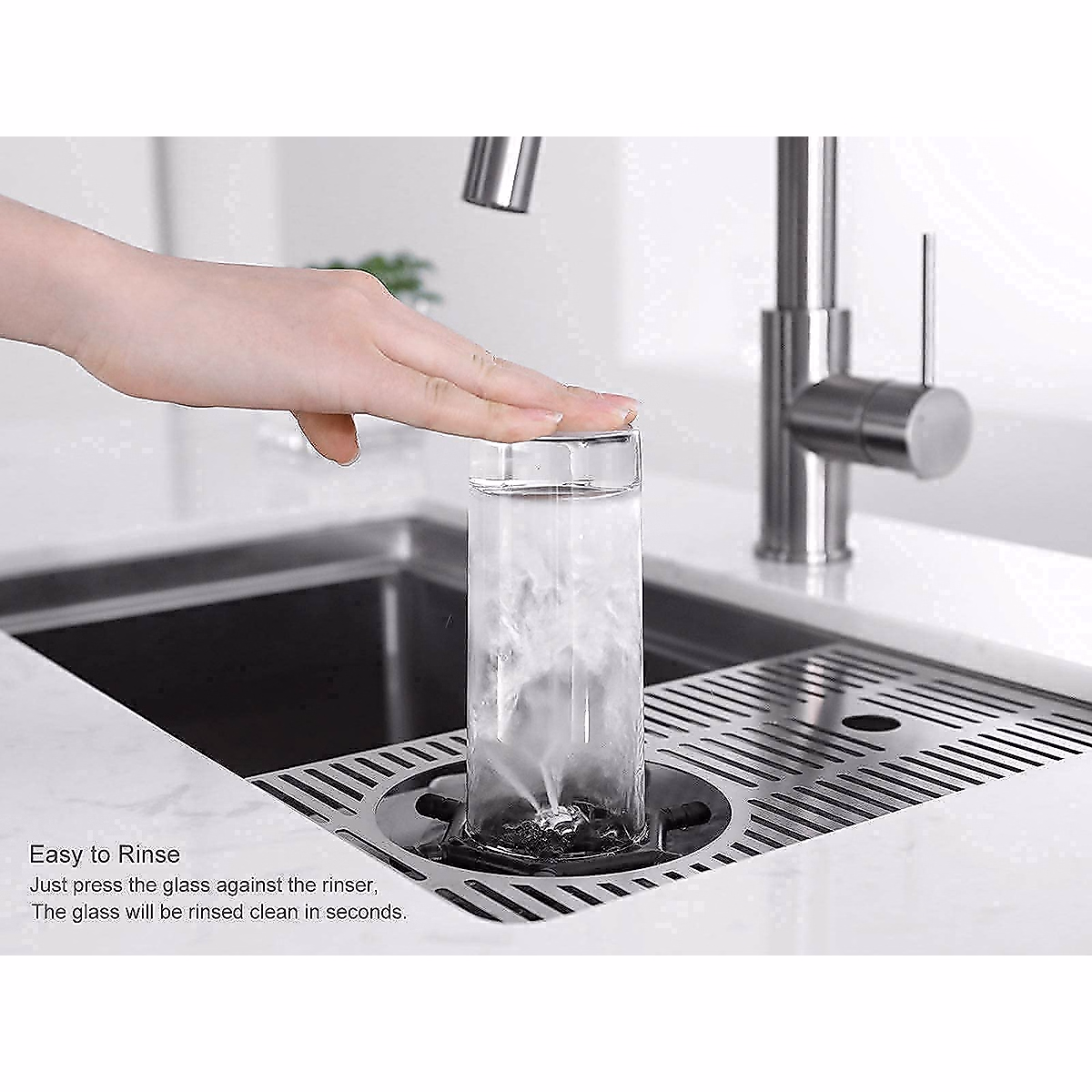 AguaStella AS1514XSS Stainless Steel Bar Sink with Glass Riner and AS59BN Brushed Nickel Pull Down Bar Faucet Combination