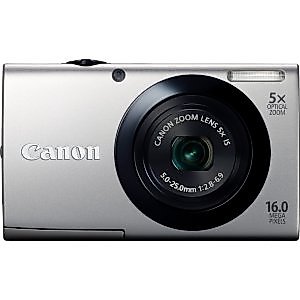 Canon PowerShot A3400 is 16.0 MP Digital Camera with 5X Optical Image Stabilized Zoom 28mm Wide-Angle Lens with 720p HD Video Recording and 3.0-Inch Touch Panel LCD (Silver)