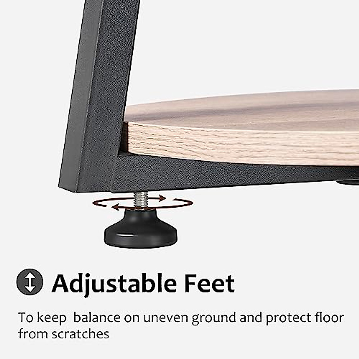 BEWISHOME Round End Table Side with Metal Frame, Accent Nightstand Bedside 3-Tier Shelves, Small for Living Room Bedroom Couch Coffee Greige KTZ41G