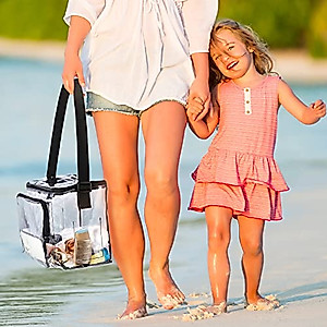 BORMELUN 2Pack Clear Lunch Bag for Work Correctional Officers - Plastic Transparent Lunch Tote Stadium Bags See Through Womem and Men,10.6x8.6x6 inch