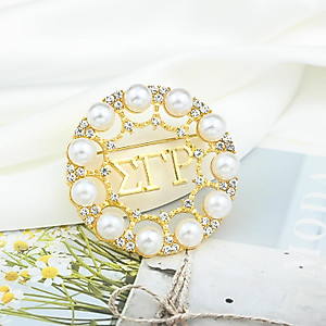 Greek Sorority Brooch 1922 SGR Pearl Brooch Pin Sigmaa Gamma Rho Gift Sorority Paraphernalia Gift for Women Soror (SGR Pearl 01)